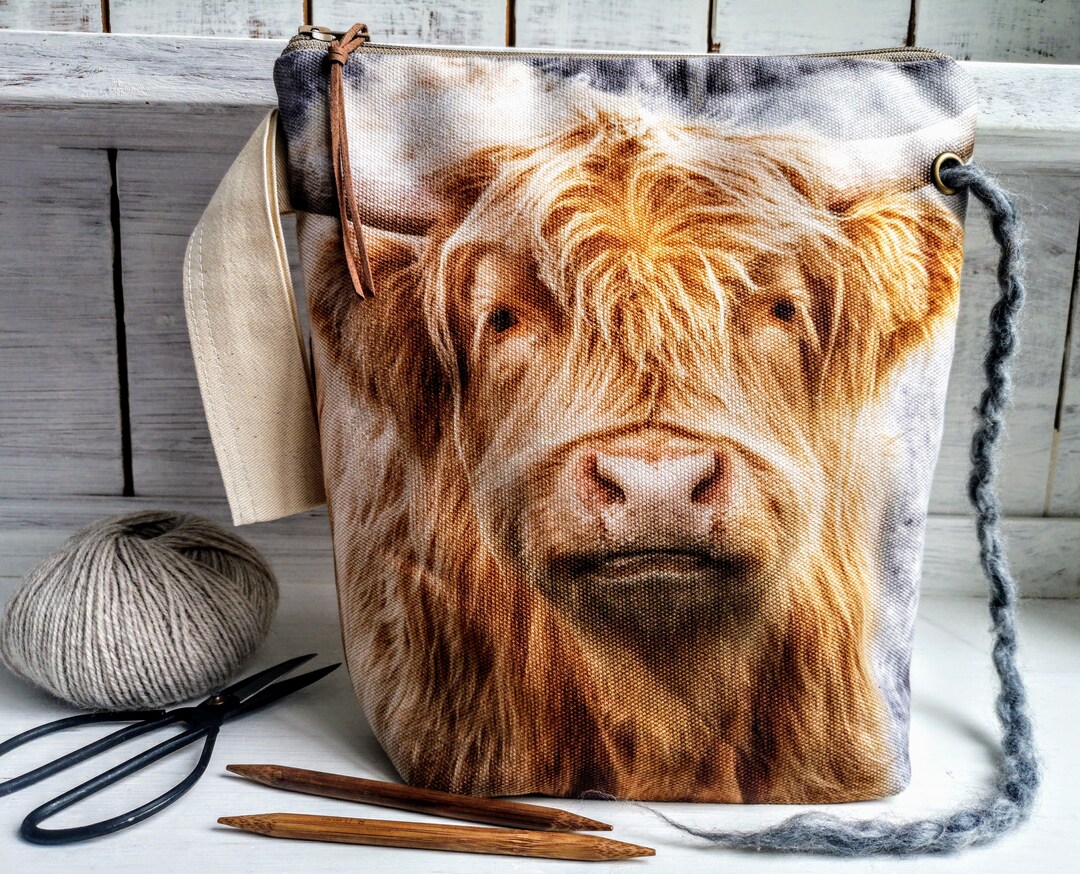 Highland Cow ZIPPER PROJECT BAG 9 Pockets - Etsy