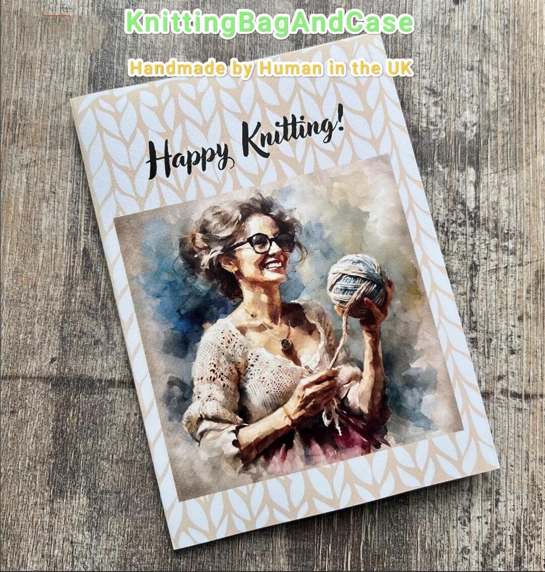 HAPPY KNITTING CARD Crafter Greeting Card for Knitters Crocheters - Etsy
