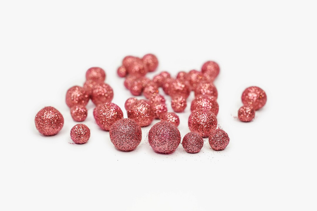 Rose Gold Glitter Felt Balls | Sparkle Glitter Balls | DIY Felt Ball ...