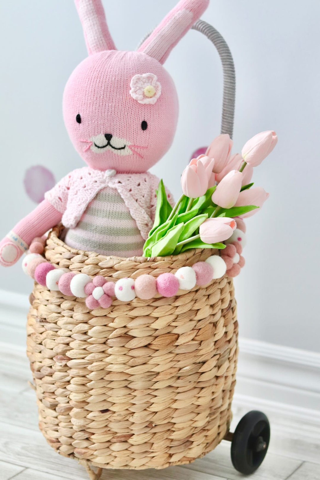 Pink and Peach Flower Garland | Spring Garland | Pink and Peach | Felt ...