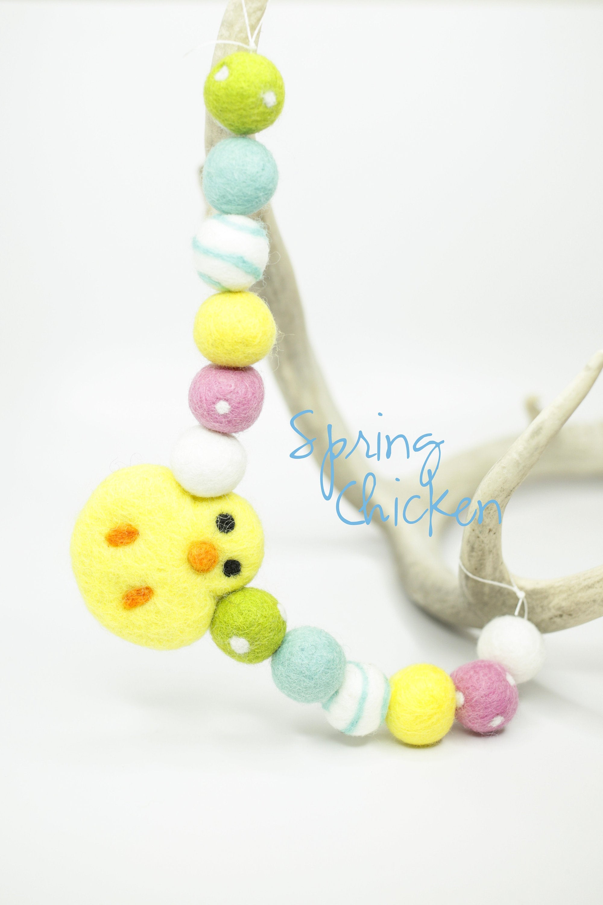 Spring Chicken Easter Felt Ball Garland Felt Chic Wool Felt | Etsy