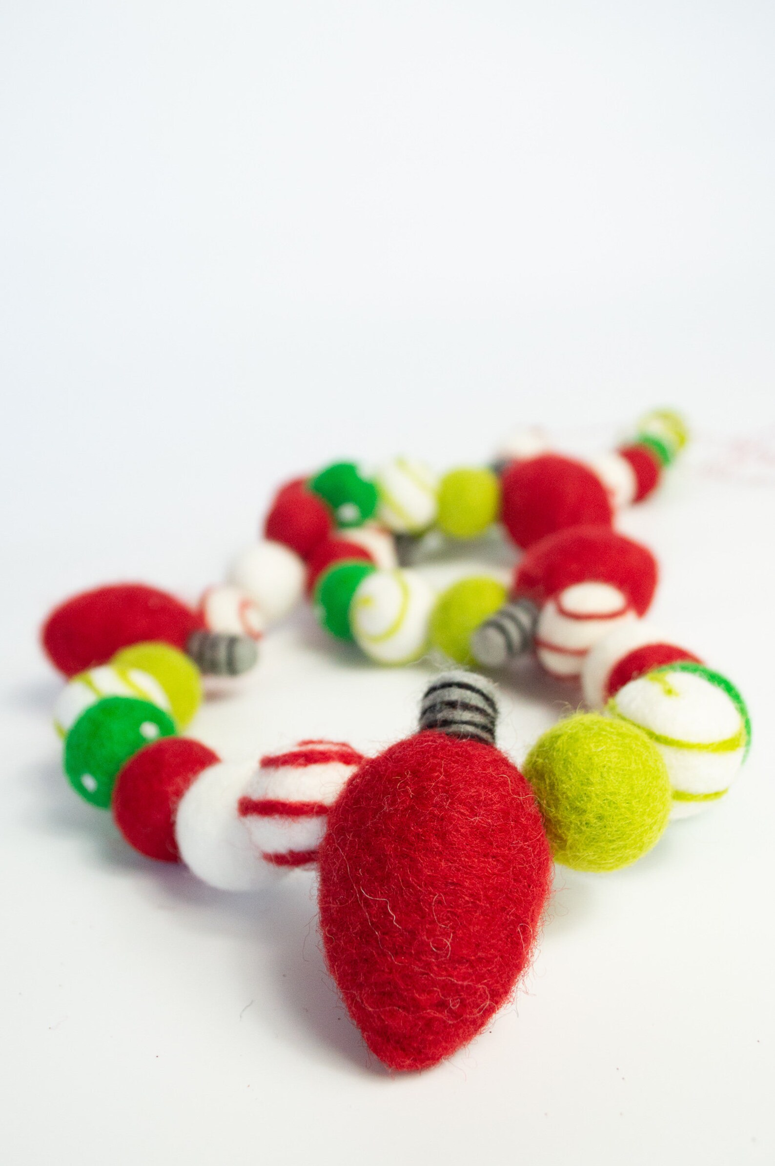 Christmas Lights Garland felt Light Bulb felt Lights - Etsy
