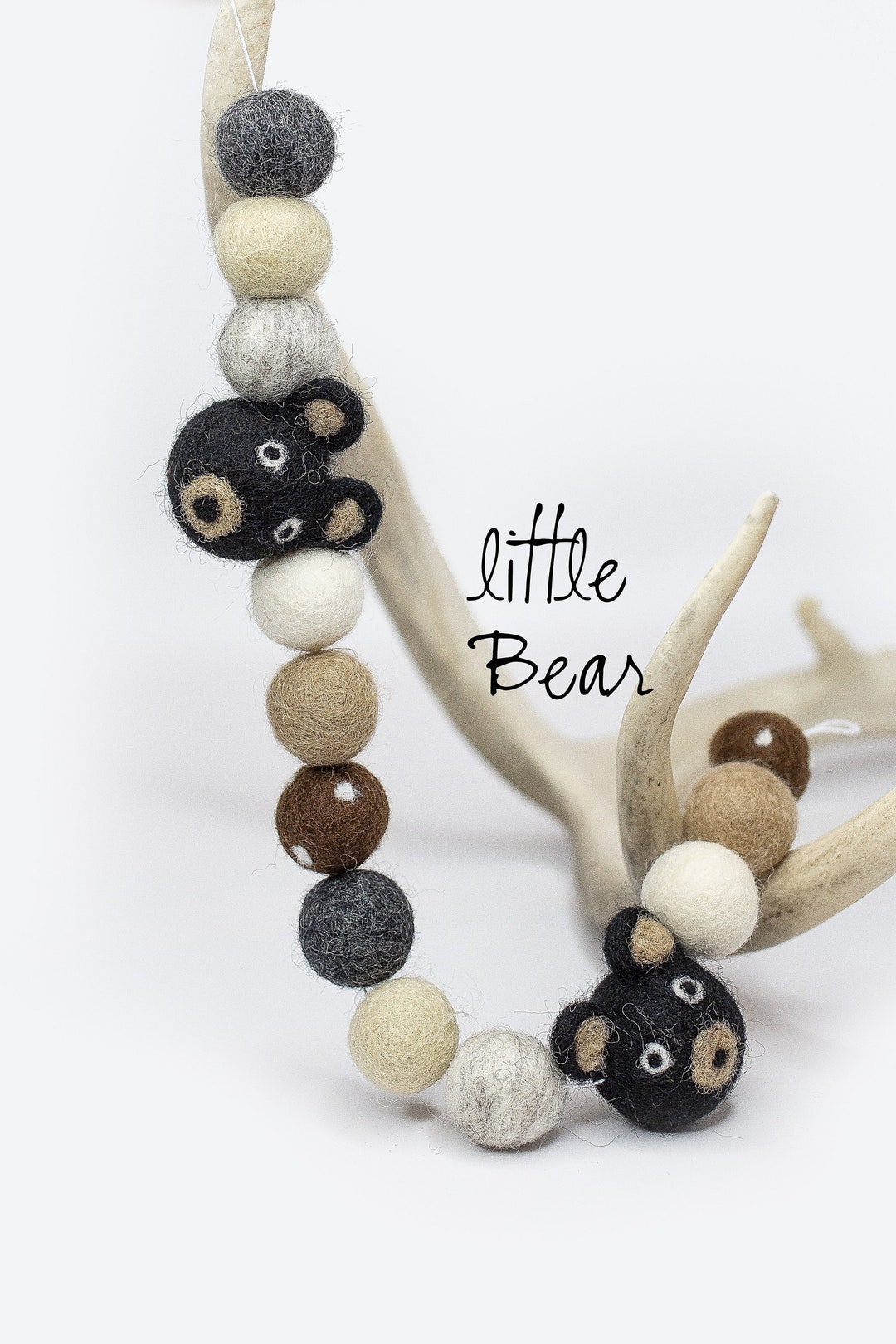 Little Bear Garland | Felt Bear Garland | Rustic Boys Room Garland ...