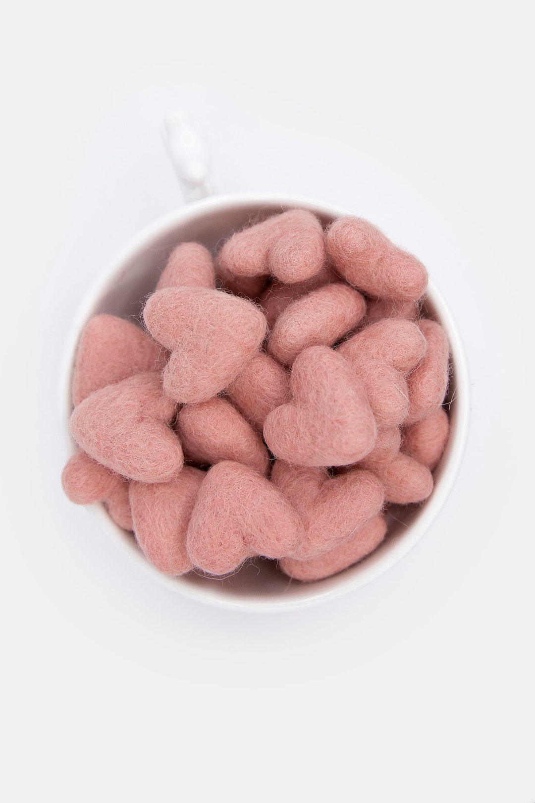 Salmon Pink Wool Felt Hearts: Valentine's DIY Garland - Etsy