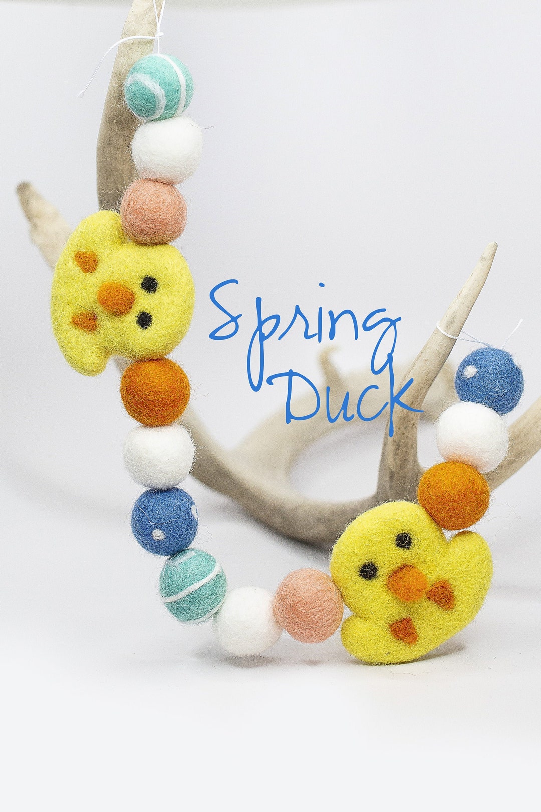 Spring Duck | Easter Garland | Felt Bunny | Felt Duck | Easter Banner ...