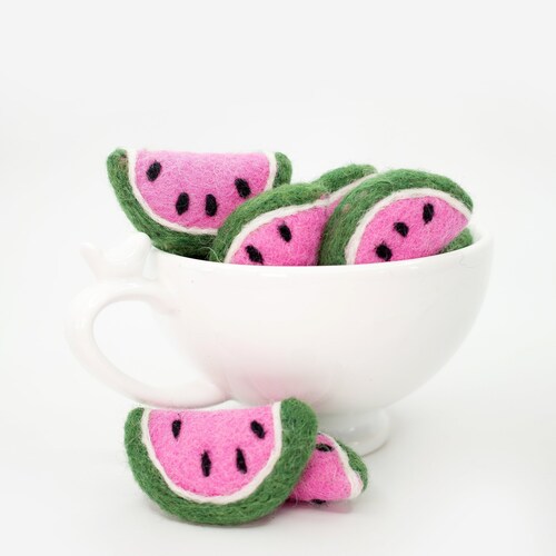 Felt Watermelon Pink Felt Watermelon Wool Felt Fruit - Etsy