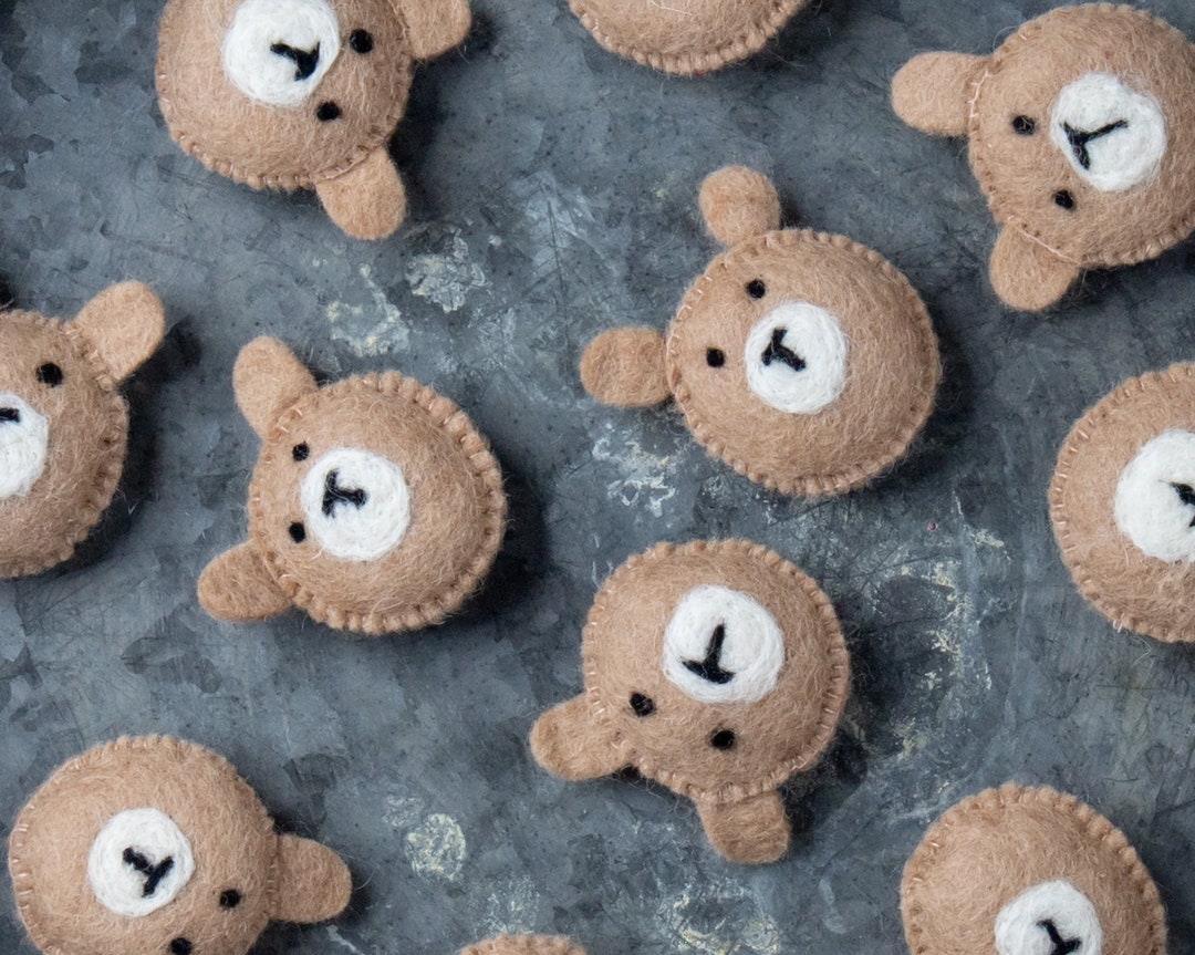 Hand Stitched Felt Bear: Burlap Woodland Animal, DIY Mobile Decor - Etsy