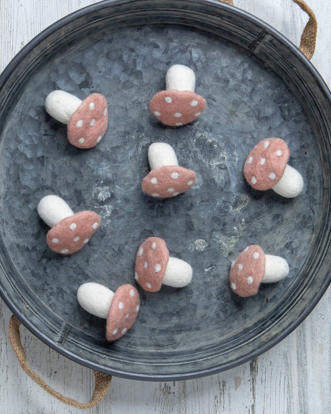 Salmon Pink Felt Mushroom: Hand-felted Woodland Decor (2.5" Jumbo) - Etsy