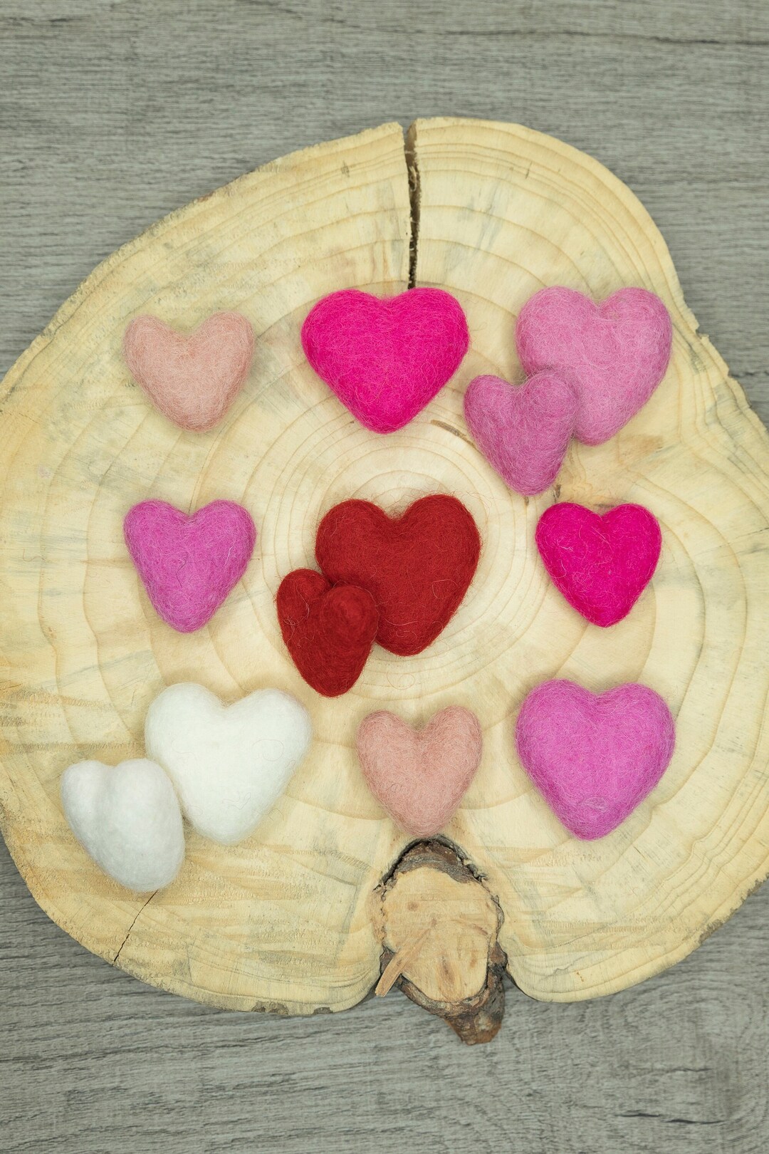 Mini Wool Felt Hearts: Valentine's Day DIY Garland, Vase Filler - Etsy