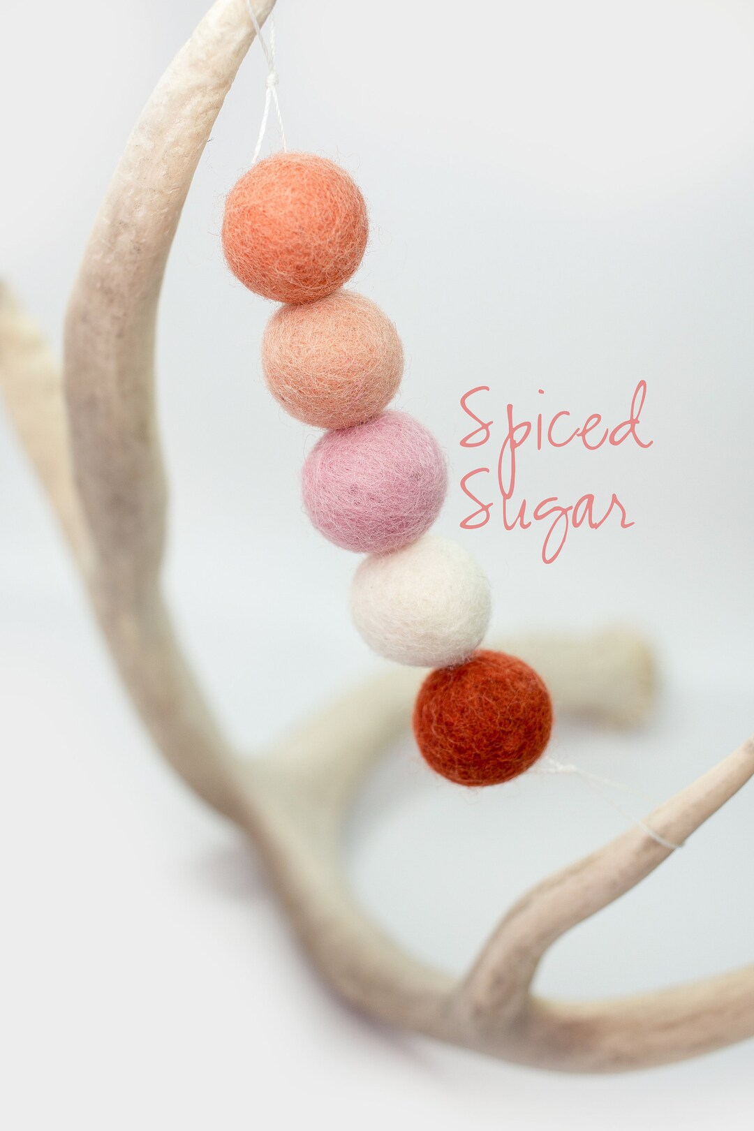 Pink Wool Pom Garland: Spiced Sugar, Fall Decor - Etsy
