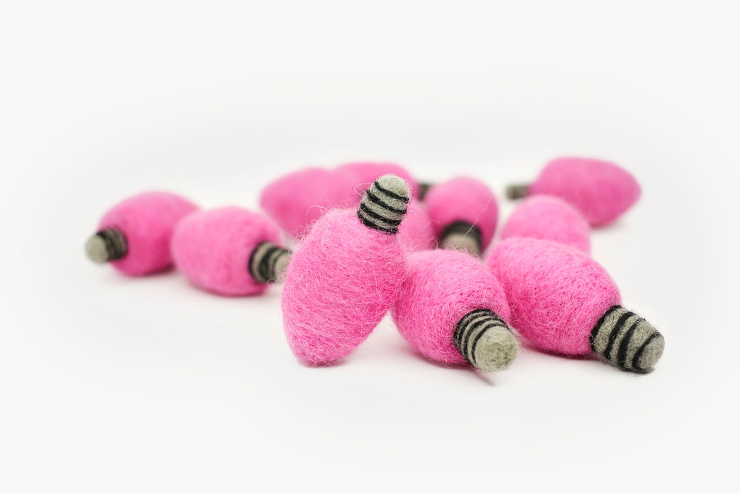 Felt Christmas Bulbs christmas Lights felt Ornaments Silver Tipped Felt ...
