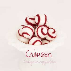 Crimson Red Felt Balls *2CM -wool Felt Poms -christmas Garland -deep ...