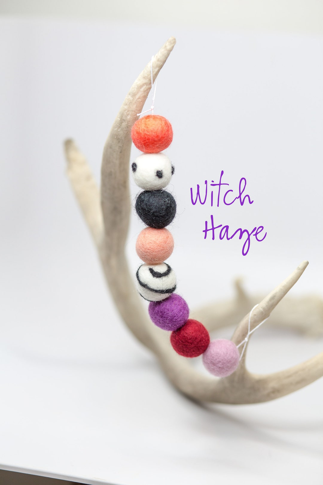 Witch Haze Felt Ball Garland: Halloween Fall Decor - Etsy
