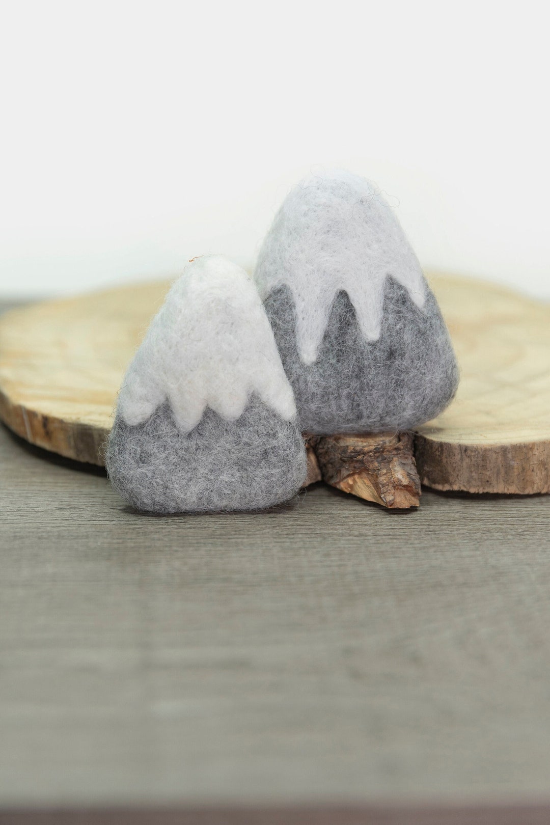 Felt Grey Mountain: Snow Capped, Stuffed Wool Decor - Etsy
