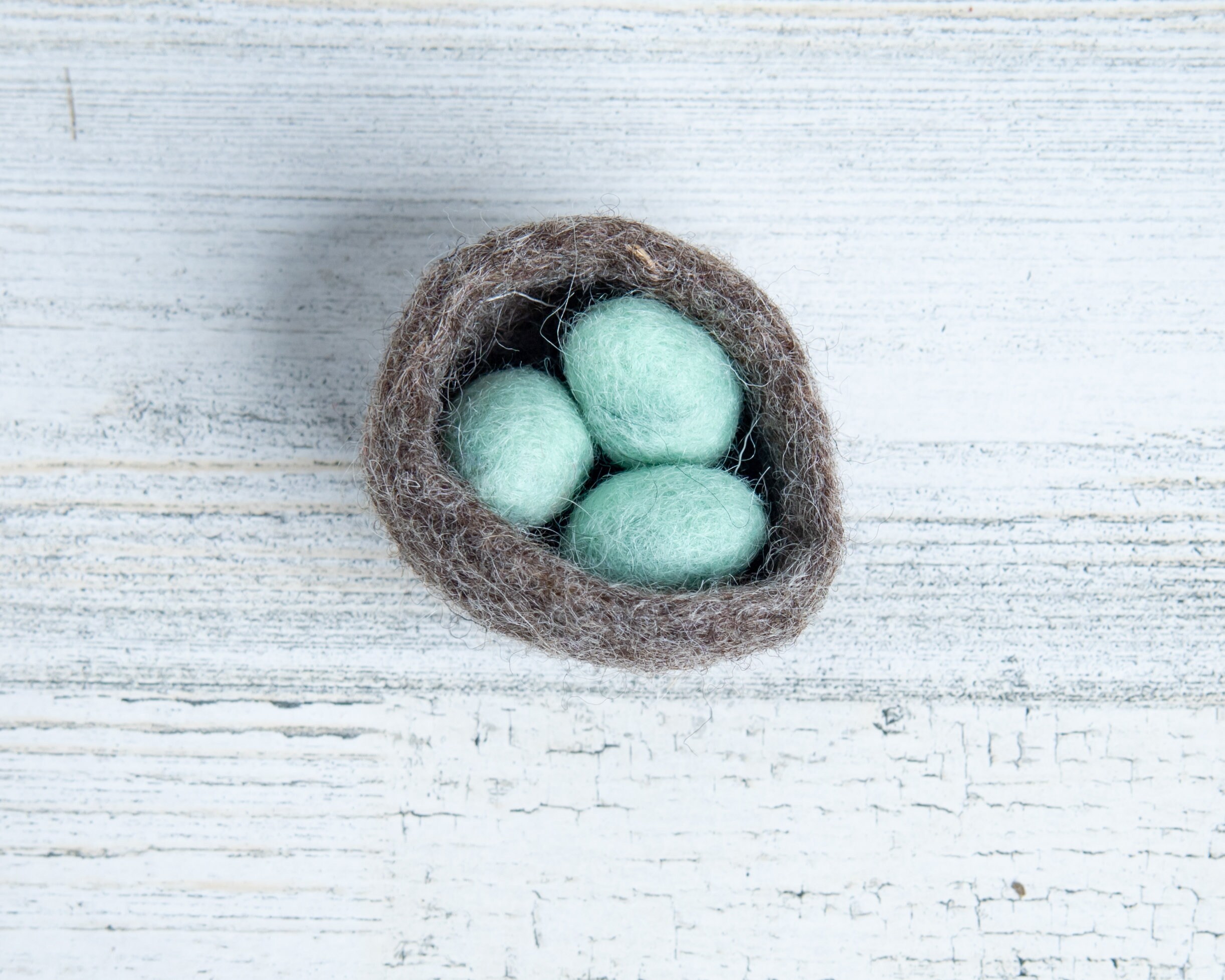 Small Felt Nest With 3 Wool Eggs: Spring Decor - Etsy
