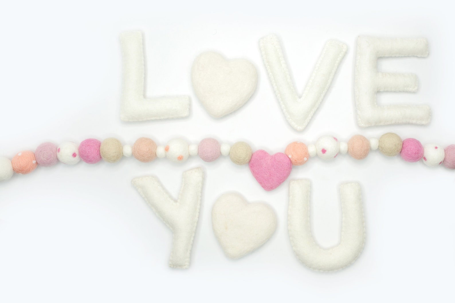 Pink and Peach Felt Letter Garland hand Stitched Felt Letters - Etsy