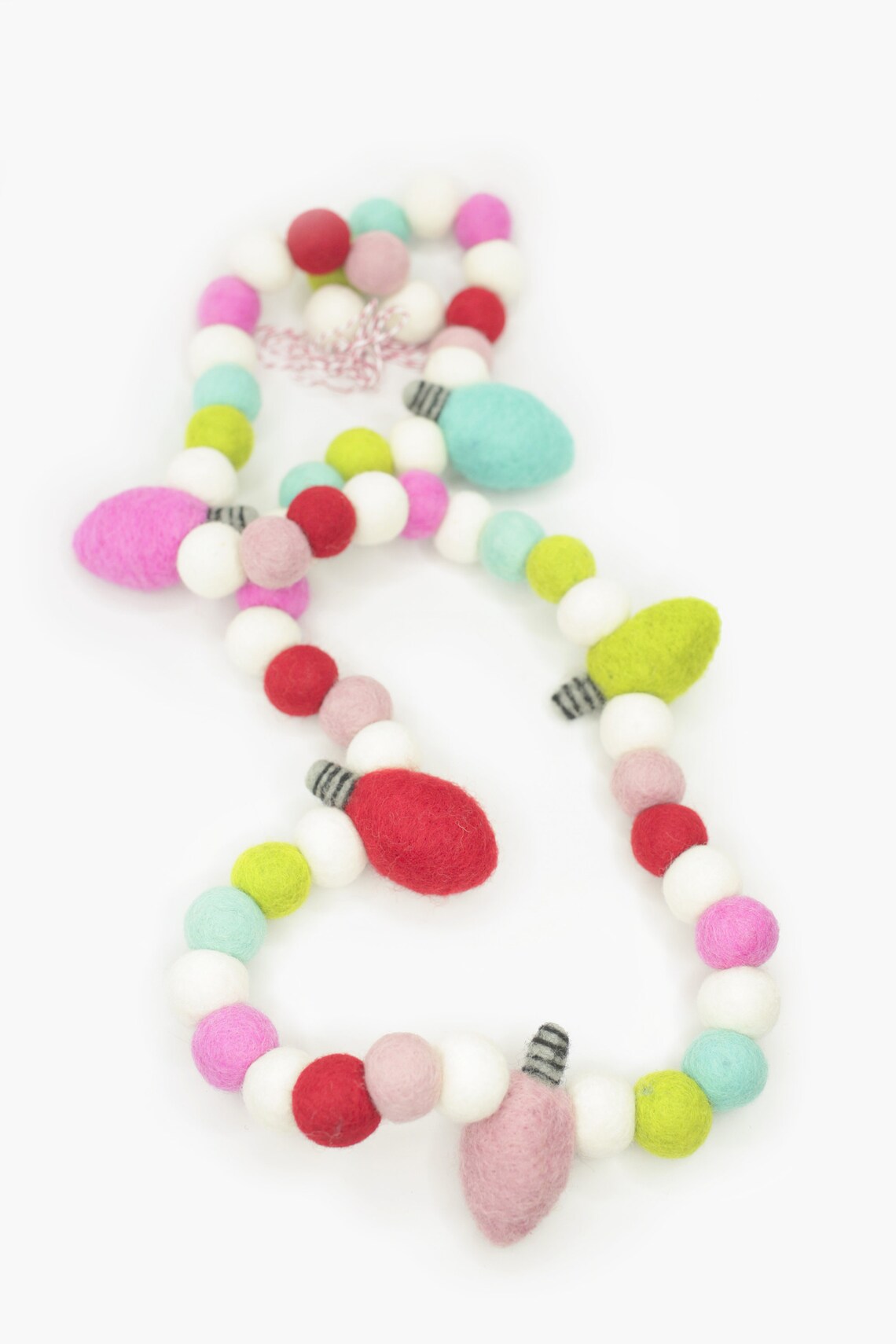 Christmas Brights Garland felt Light Bulb felt Lights - Etsy