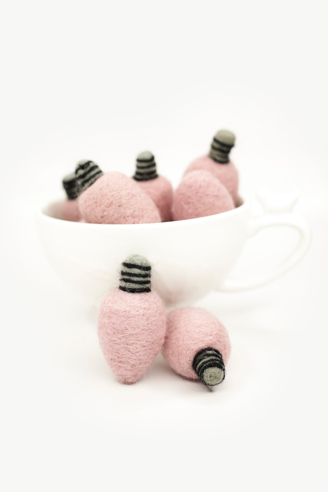 Felt Christmas Bulbs christmas Lights felt Ornaments Silver - Etsy