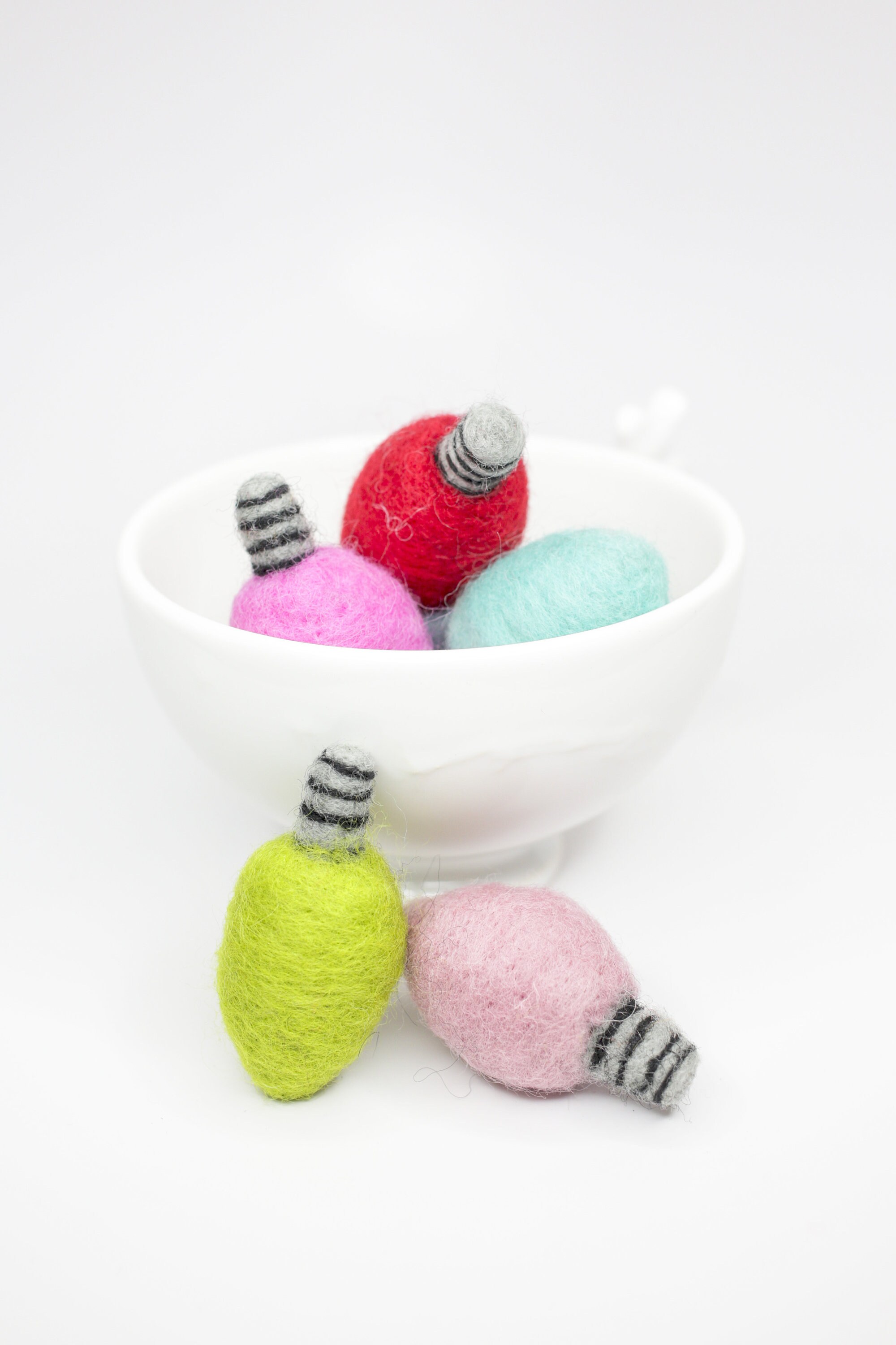 Felt Christmas Bulbs christmas Lights felt Ornaments Silver | Etsy