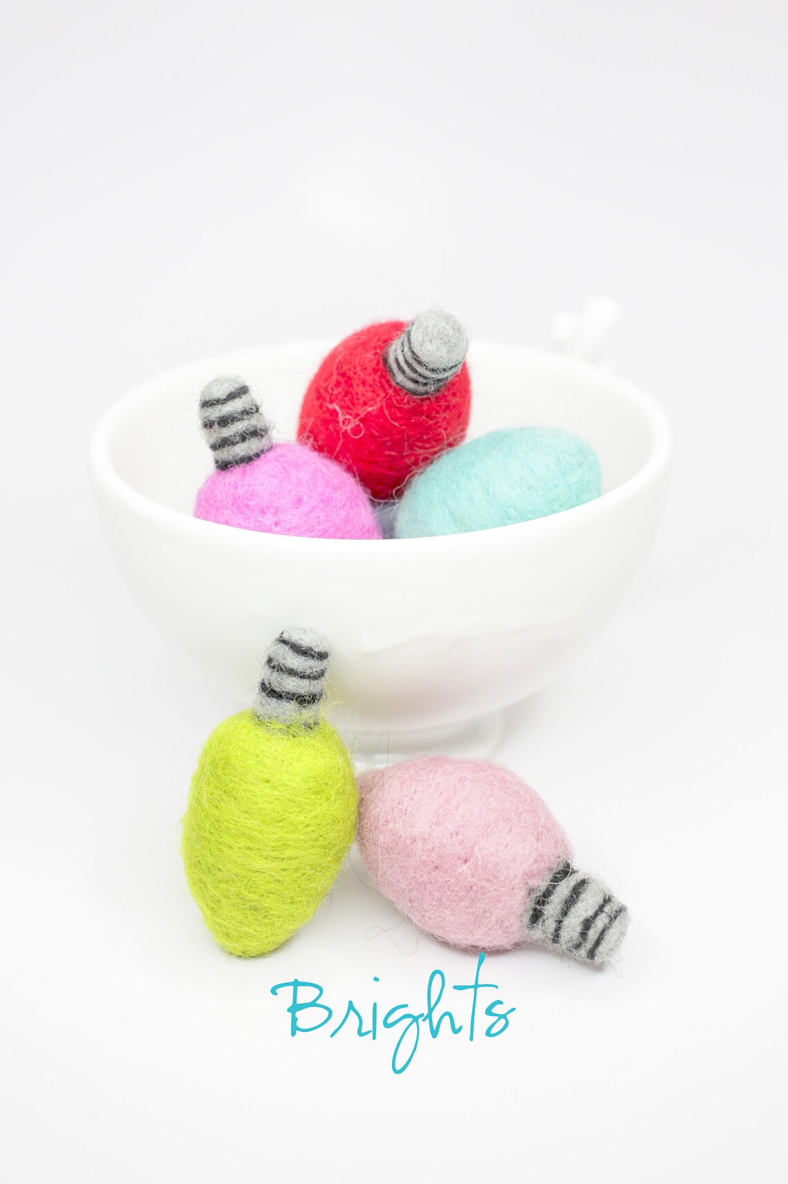 Christmas Brights Garland felt Light Bulb felt Lights - Etsy