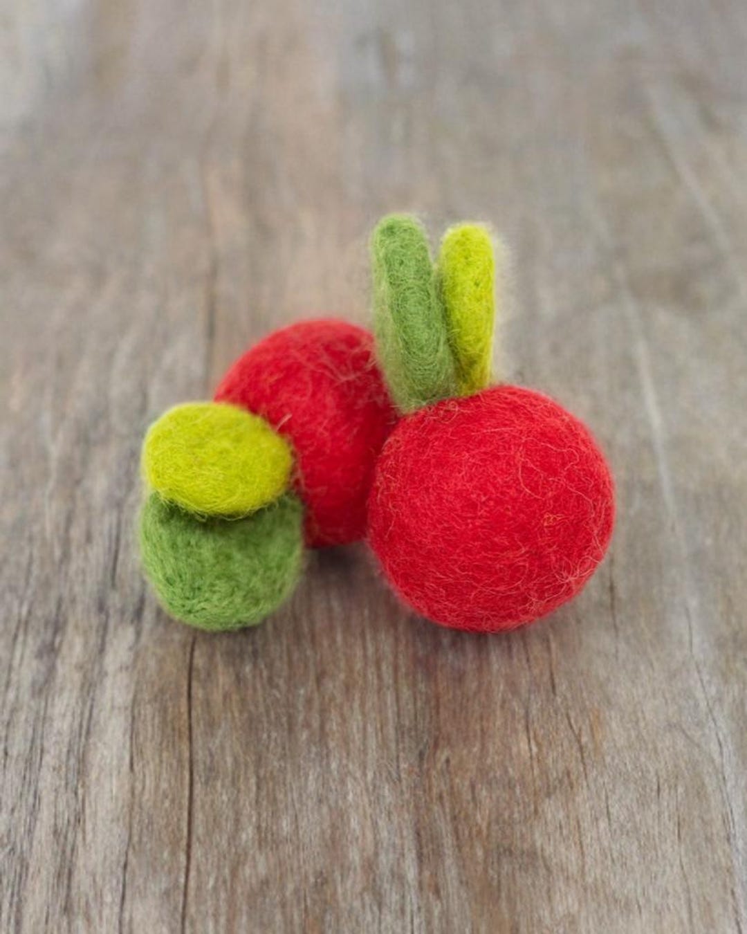 Needle Felted Wool Apple: Red Fruit Decor, Play Food - Etsy
