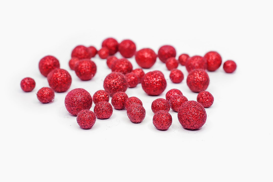 Red Glitter | Red Glitter Felt Balls | Christmas Glitter Balls | DIY ...