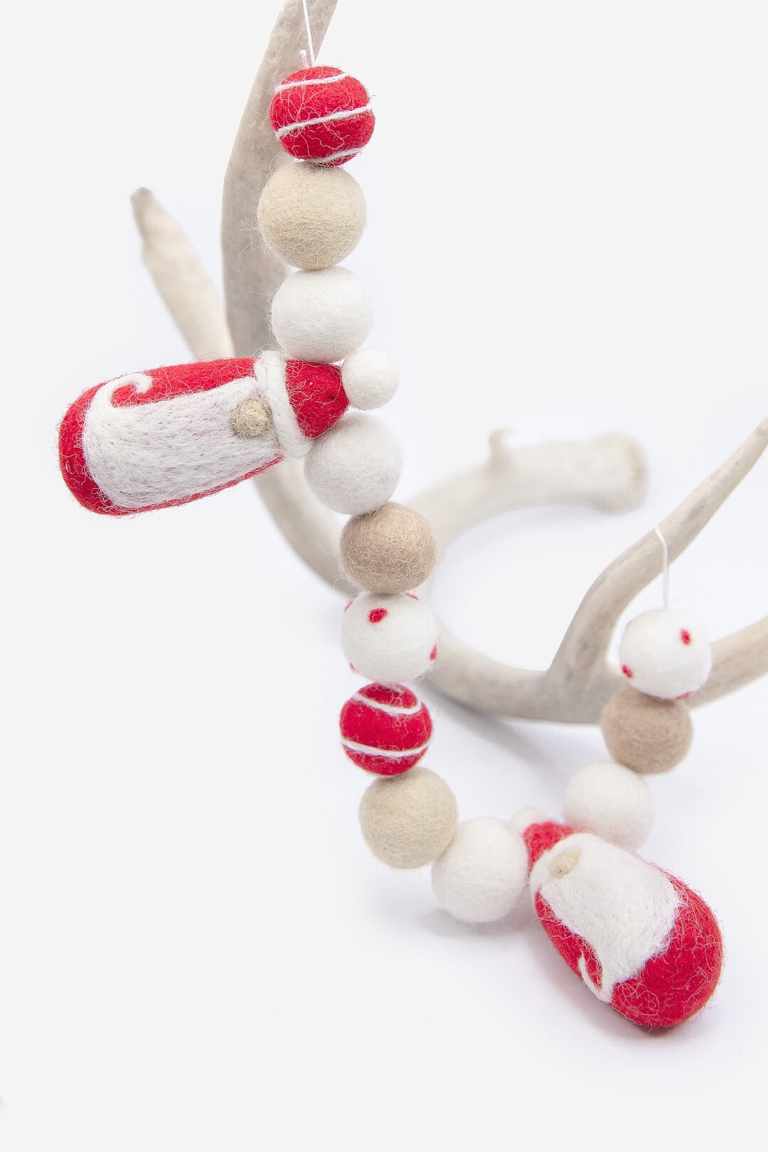 Boho Christmas Santa | Felt Santa Gnome Garland | Christmas Garland ...