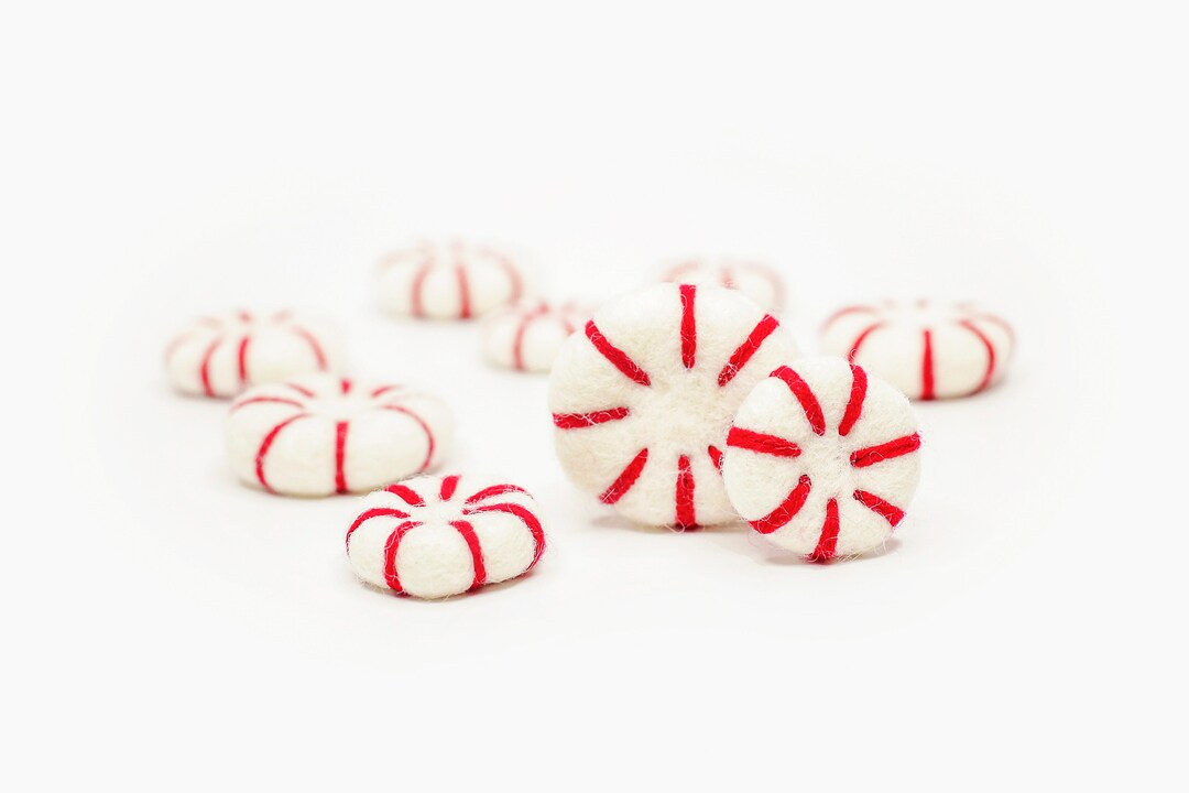 Small and Large Felt Peppermint Patties -red and White Christmas -felt ...