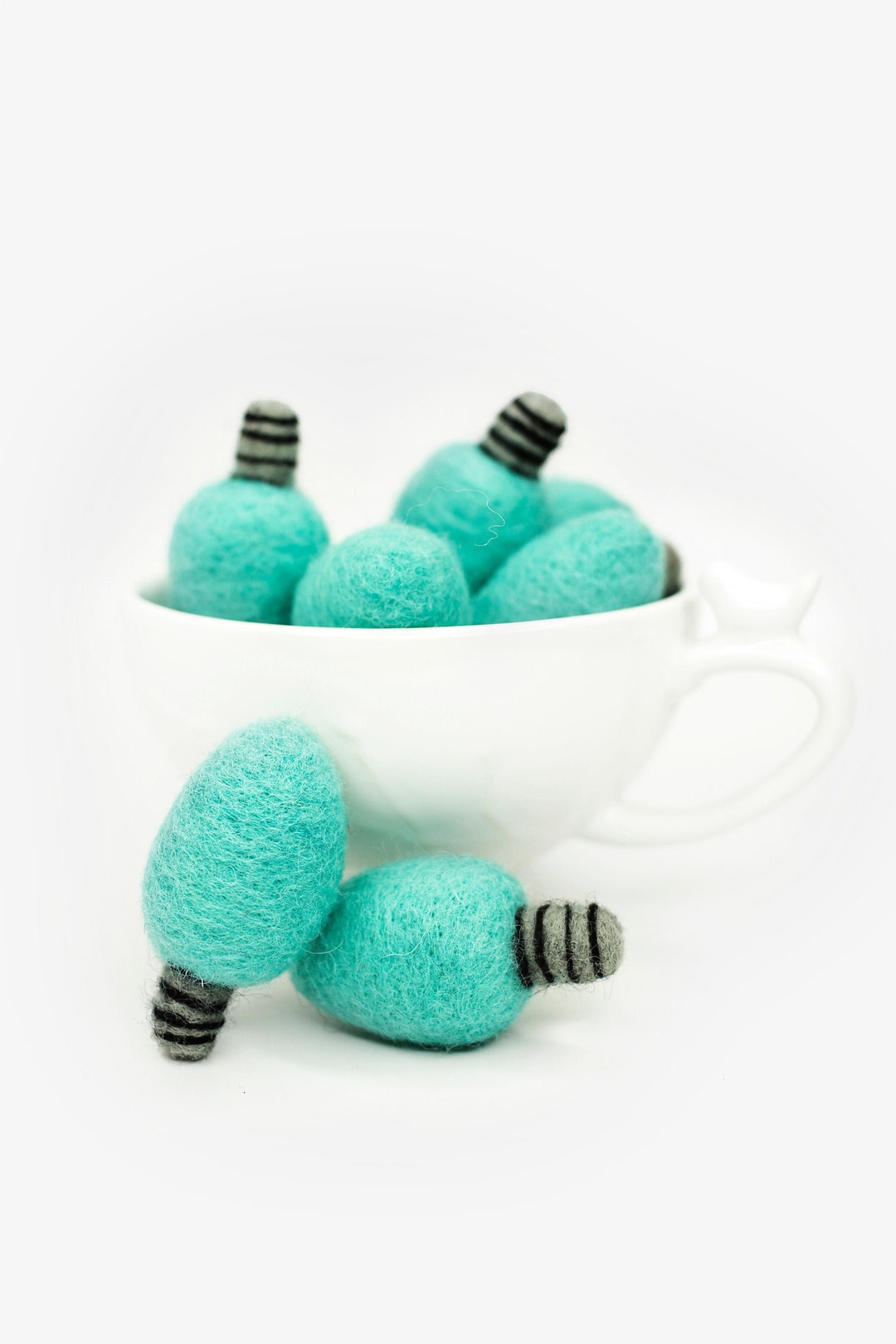 Felt Christmas Bulbs -christmas Lights -felt Ornaments Silver Tipped ...