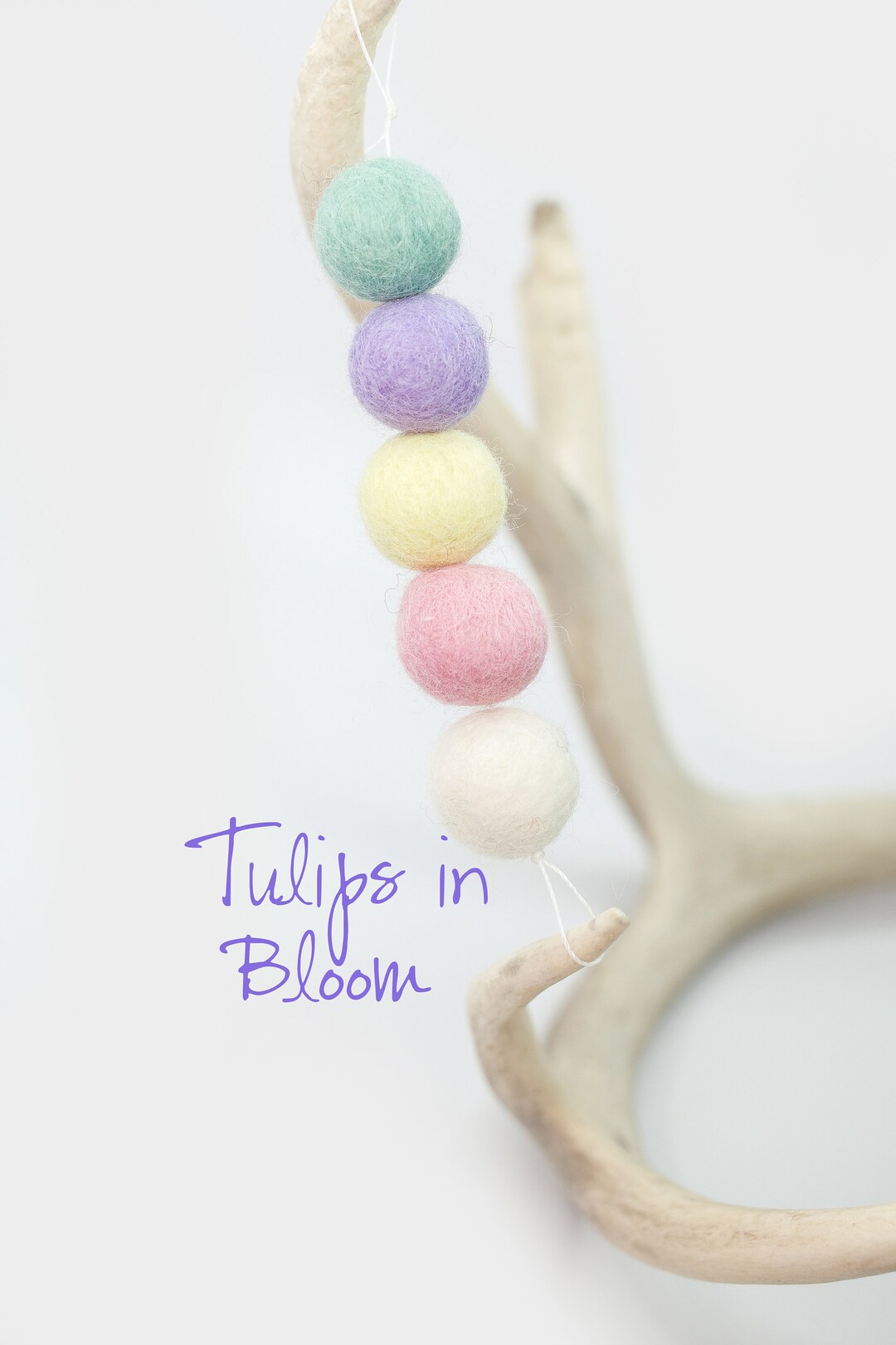 Tulips in Bloom -spring Felt Ball Garland -wool Felt Poms -easter Decor ...