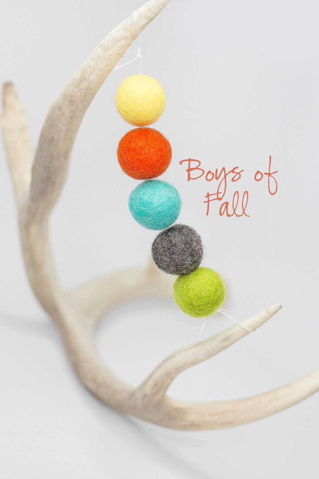 Boys of Fall Garland -felt Ball Garland -orange Felt Balls -yellow ...