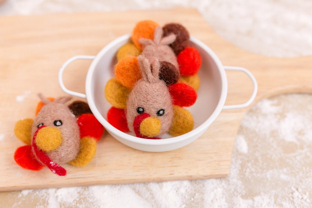 Handmade Felt Turkey: Thanksgiving Decor, Poppy Orange - Etsy