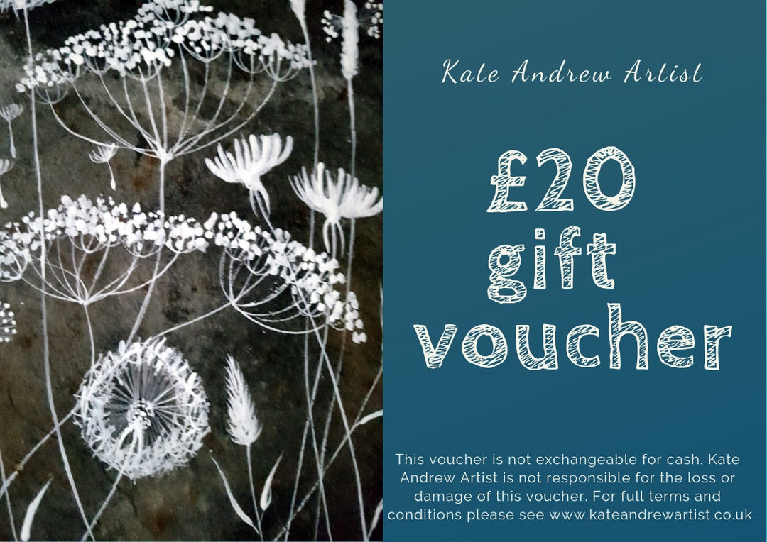 Gift voucher for Kate Andrew Art. Value of twenty pounds. More than one ...
