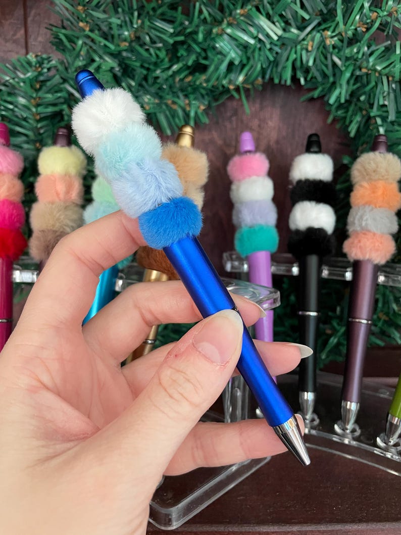 Fluffy Beaded Fidget Ballpoint Pens - Etsy