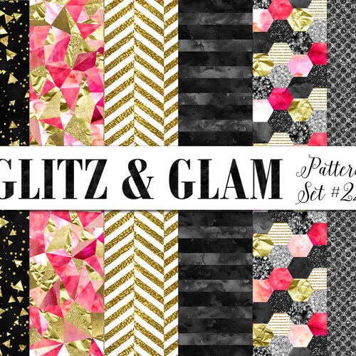 Pink and Gold Digital Paper / Pink Watercolor Paper / Modern - Etsy