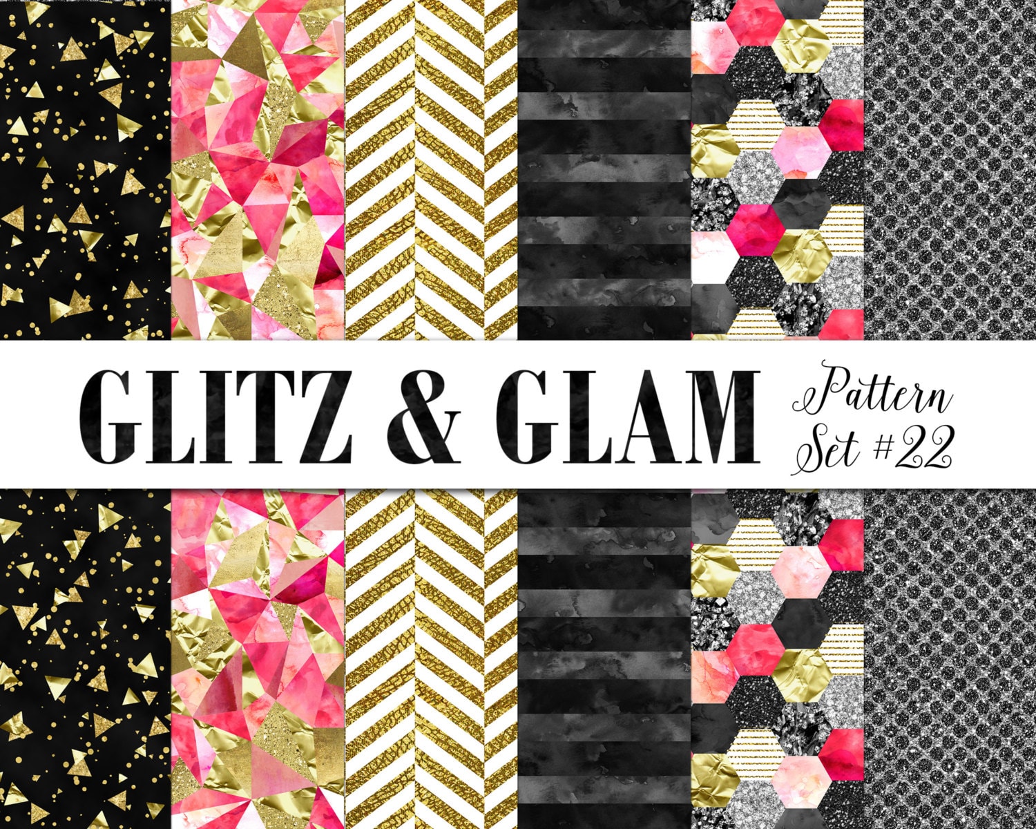 Pink and Gold Digital Paper / Pink Watercolor Paper / Modern Digital ...