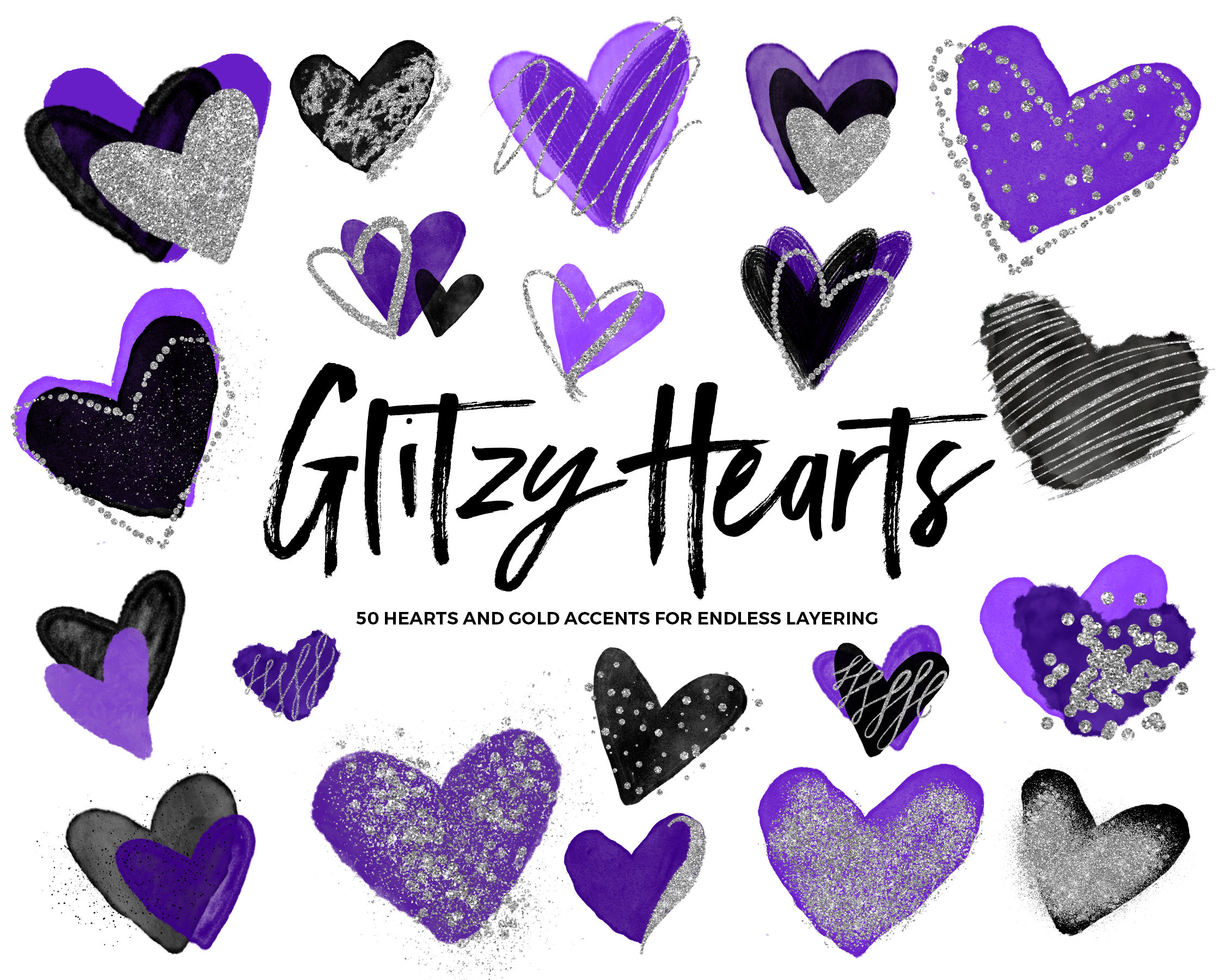 Purple Clipart Hearts / Silver Heart Clipart / Purple Heart Clip Art ...