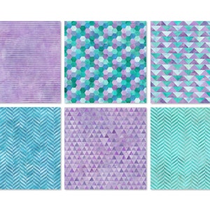 Watercolor Digital Paper / Purple Geometric Watercolor Paper / Modern ...