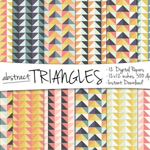 Geometric Digital Paper // Hexagon and Triangle Printable | Etsy