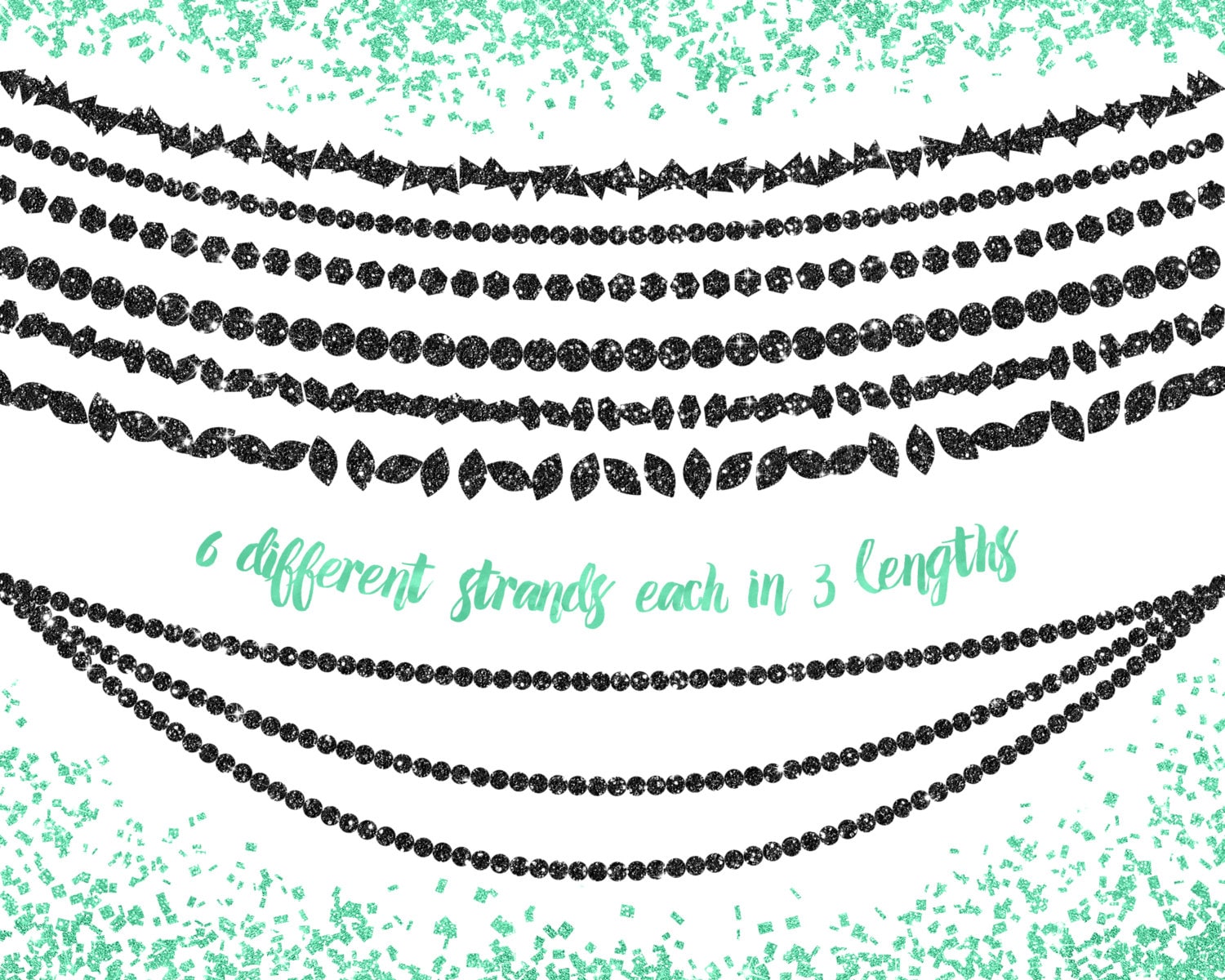 Black Glitter Bunting Clip Art / Digital Bunting / Glitter Clipart ...