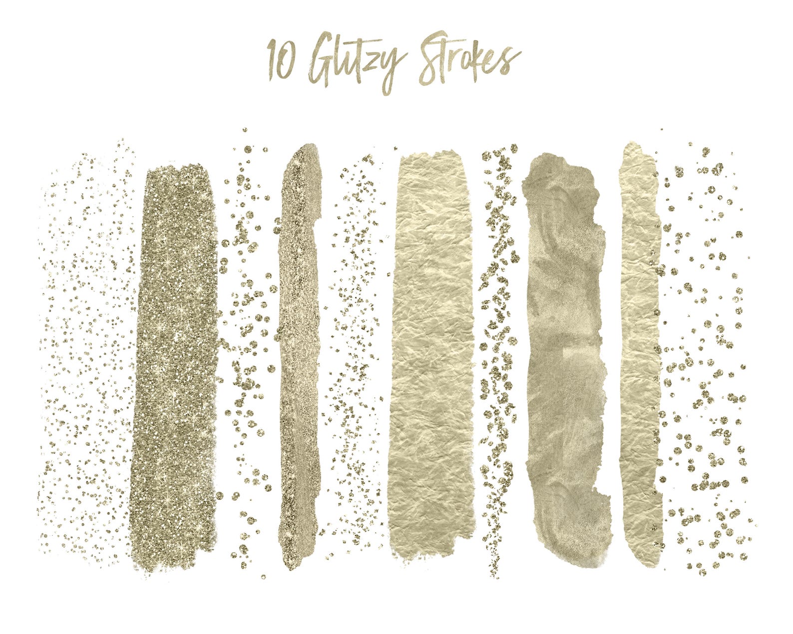 Bronze Brush Strokes Clipart / Bronze Glitter Brush Strokes PNG / Light ...