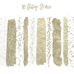 Bronze Brush Strokes Clipart / Bronze Glitter Brush Strokes PNG / Light ...