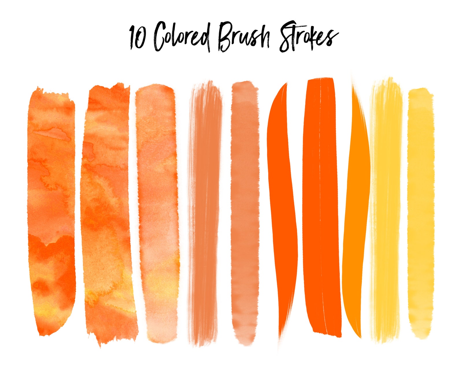Sunset Clipart Brush Strokes / Orange and Gold Brushstrokes Clip Art ...