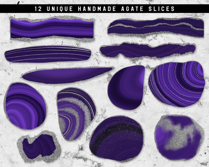 Purple Agate Clip Art / Purple Geode Clipart / Abstract Clipart ...
