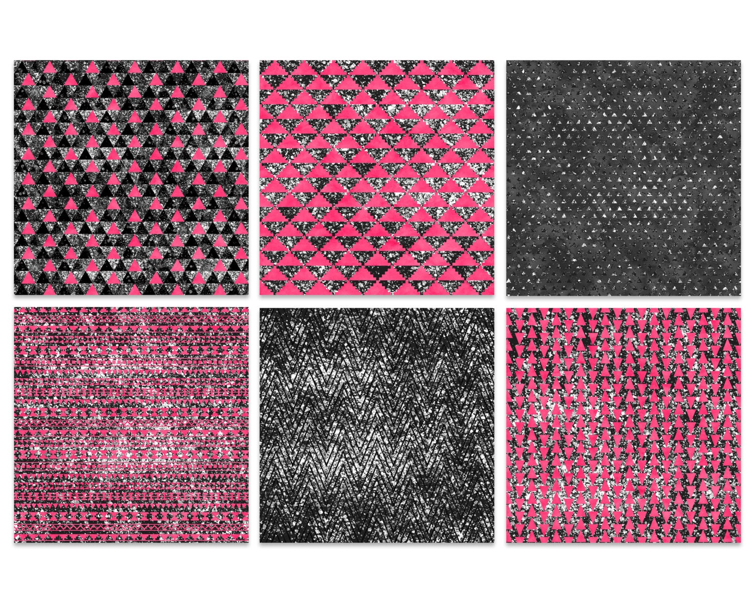 Hot Pink Digital Paper / Grunge Digital Paper / Neon Pink Distressed ...