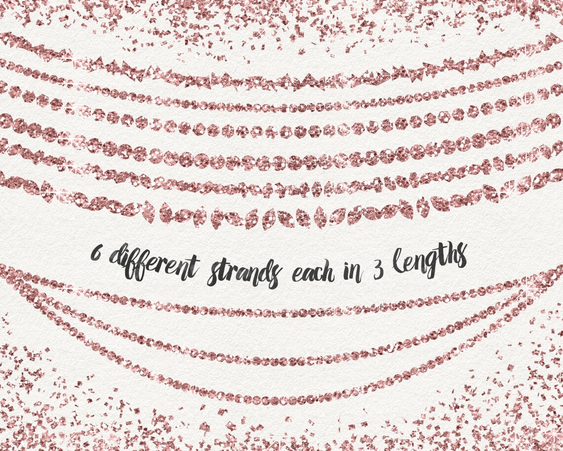 Rose Gold Glitter Bunting Clipart / Digital Bunting / Glitter Clip Art ...