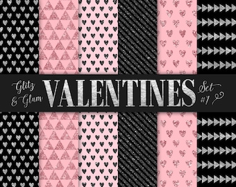 Pinks and Reds Glitter Digital Paper - Etsy