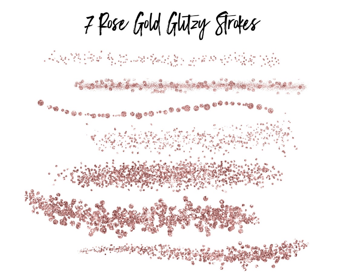 Pink Brush Strokes Clipart / Rose Gold Brush Strokes Clip Art / Digital ...