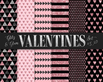 Pinks and Reds Glitter Digital Paper - Etsy