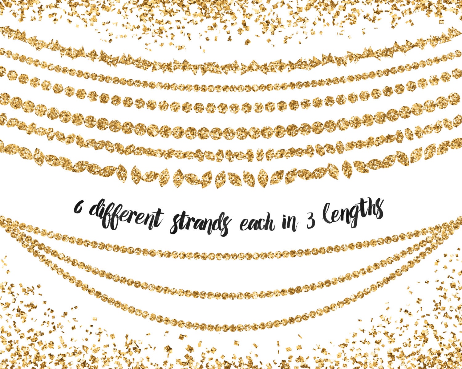 Gold Glitter Bunting Clipart / Digital Bunting / Glitter Clip Art ...